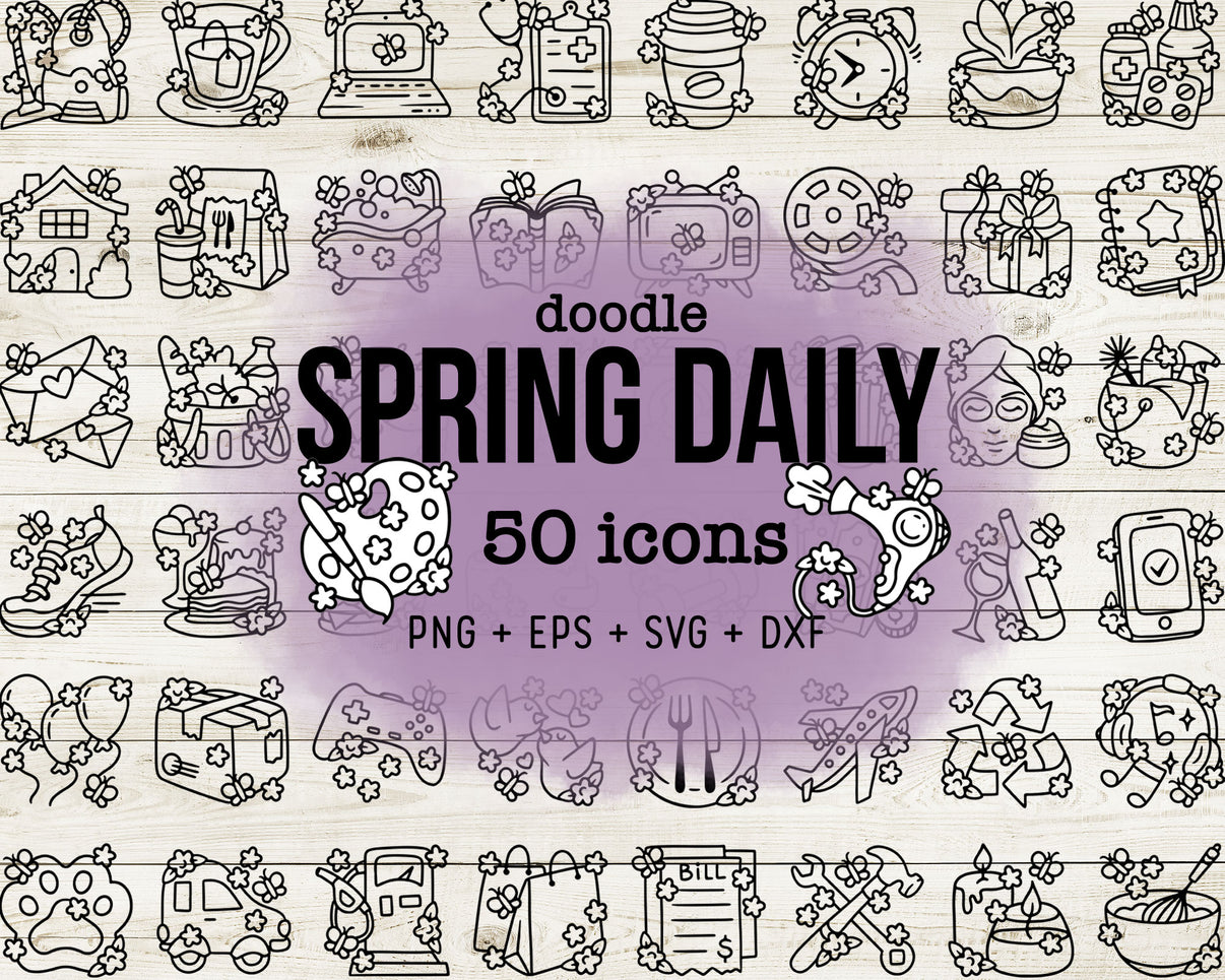 Daily Icons DOODLE Mega Bundle – 6 Seasonal & Themed Clipart Sets - Ed ...
