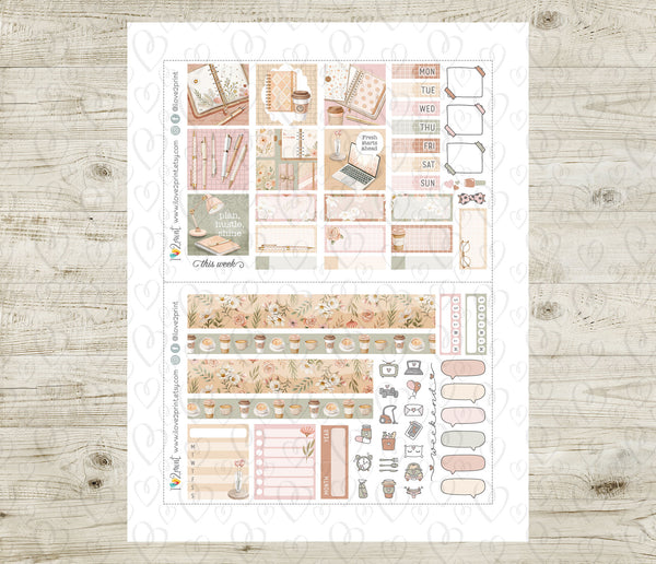 Spring Planning Stickers – Hobonichi Cousin Printable PDF & Cut Files ...