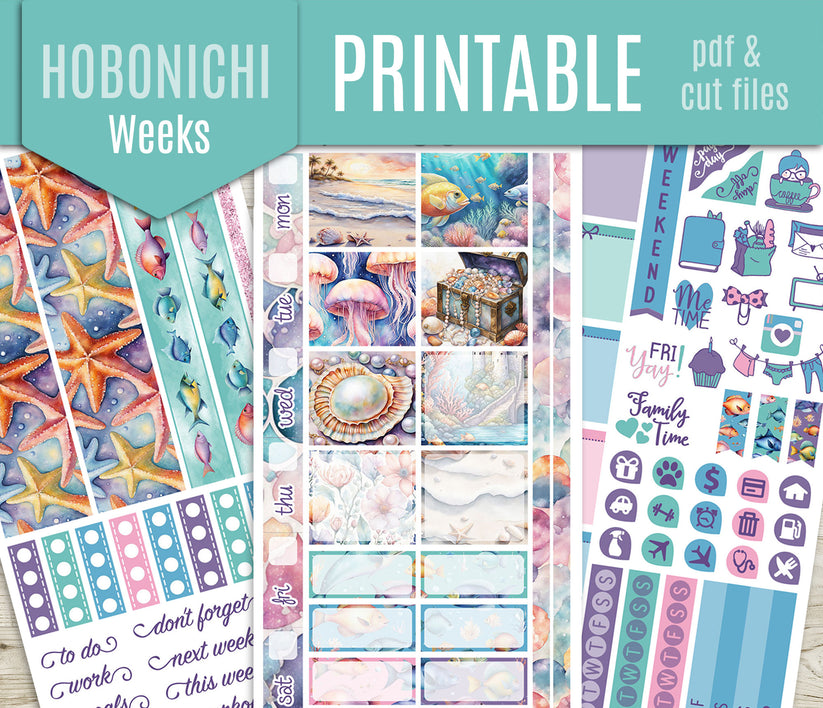 Under the Sea Hobonichi Weeks Set – Planner Printable - PDF & Cut File ...