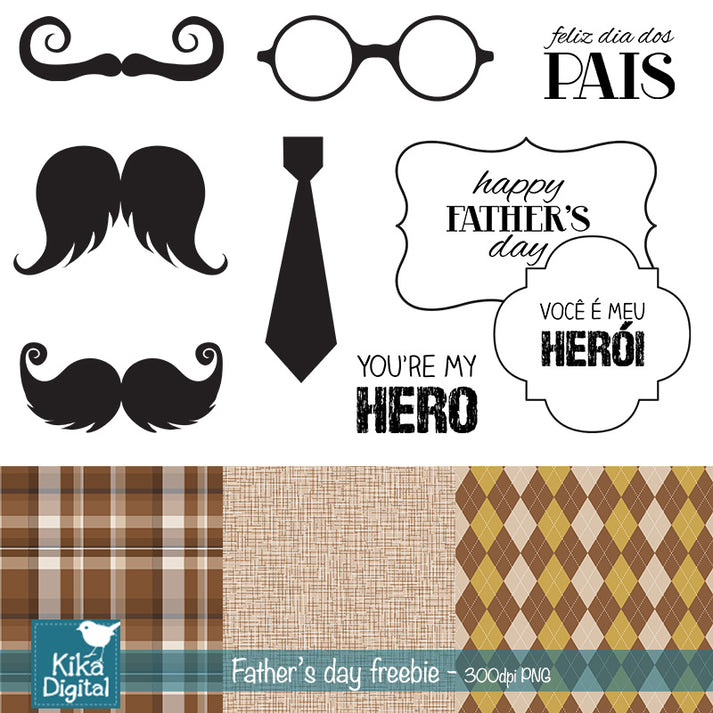 FREEBIE Father's Day - Clipart & Digital Paper Set – Ilove2Print
